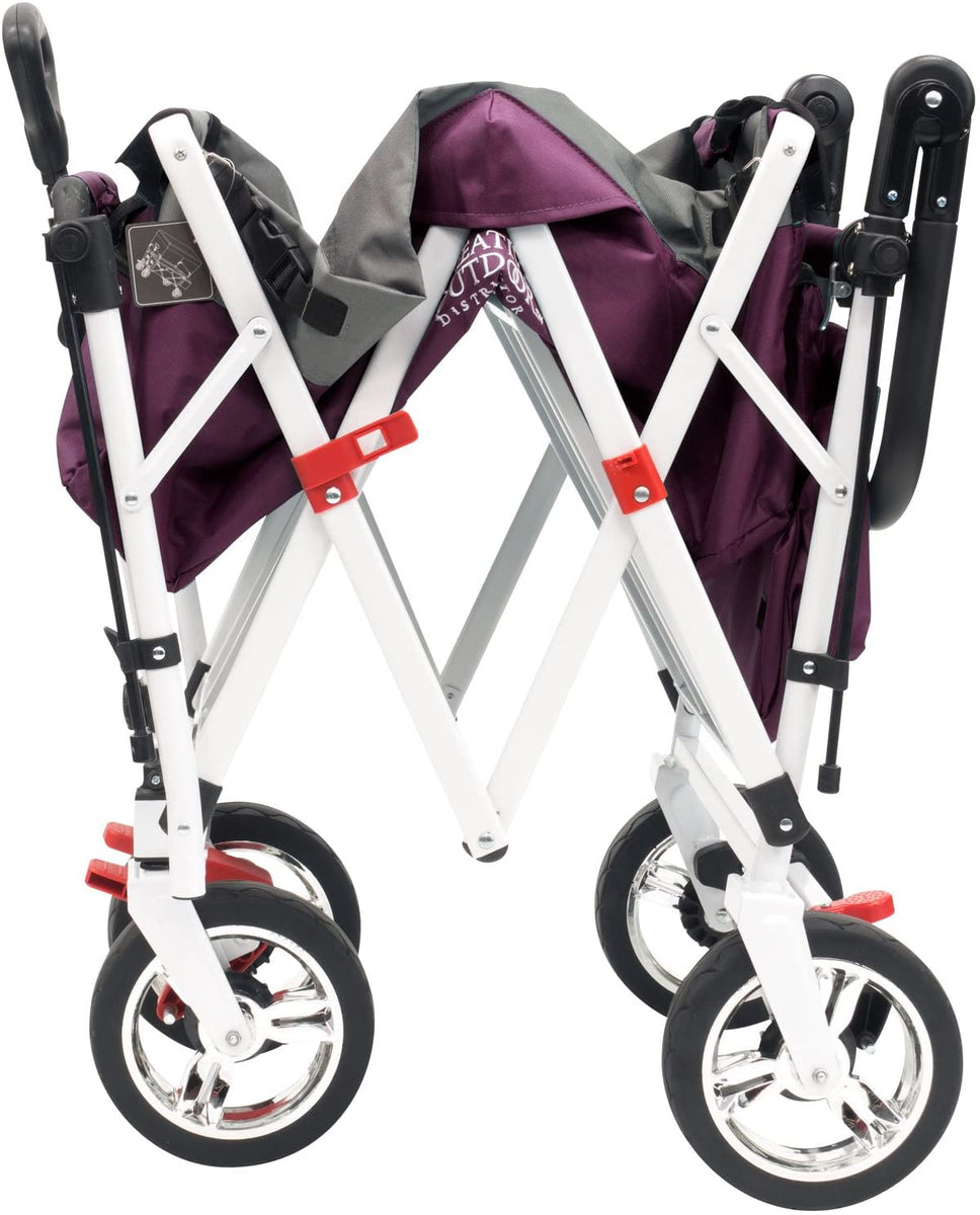 Push Pull Collapsible Folding Wagon Stroller Cart for Kids | Purple ...